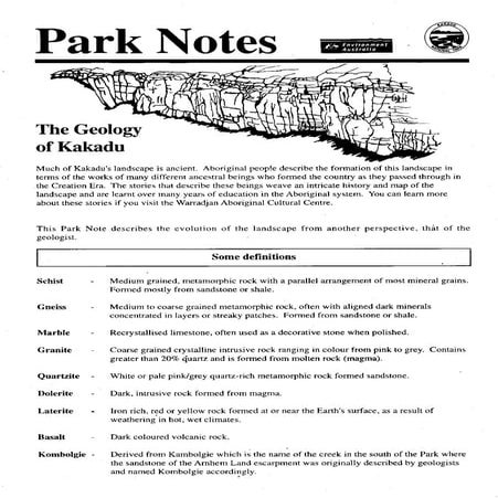 Geology Park Notes Kakadu | PDF