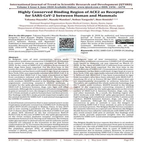 Highly Conserved Binding Region of ACE2 as Receptor for SARS CoV 2 ...