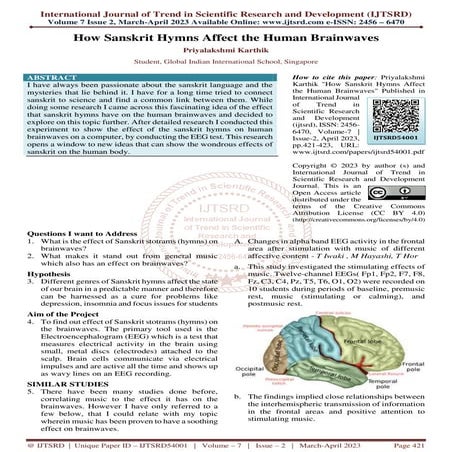 How Sanskrit Hymns Affect the Human Brainwaves | PDF