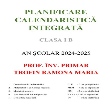 IVANCIU CONSTANTA CLAUDIA Programa școlară-punct de plecare în ...