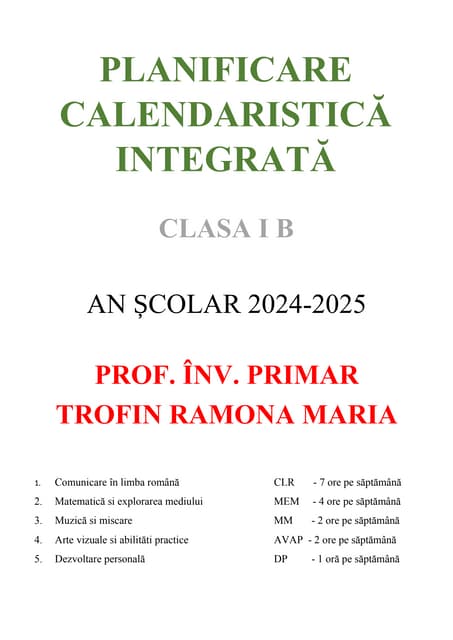 PLANIFICARE ANUALĂ INTEGRATĂ CLASA A II-A 2024-2025 Bălăcian.docx