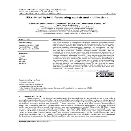 SSA-based hybrid forecasting models and applications | PDF | Free Download