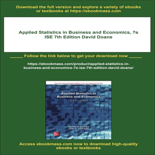 Applied Statistics in Business and Economics, 7e ISE 7th Edition David ...