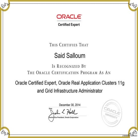 Oracle Certified Expert, Oracle Real Application Clusters 11g and Grid ...