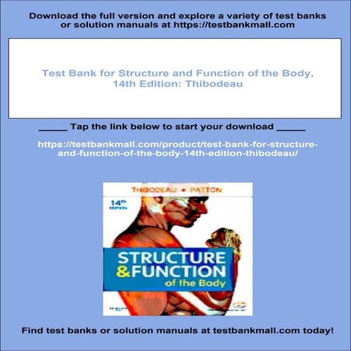 Test Bank for Structure and Function of the Body, 14th Edition ...