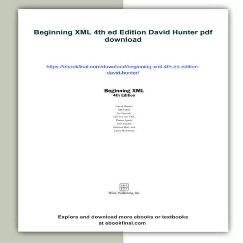 Beginning XML 4th ed Edition David Hunter | PDF