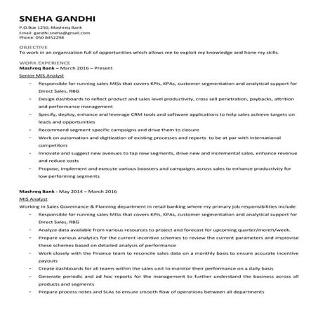 Resume - Sneha Gandhi | PDF