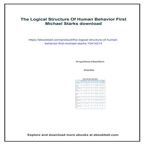 The Logical Structure Of Human Behavior First Michael Starks | PDF