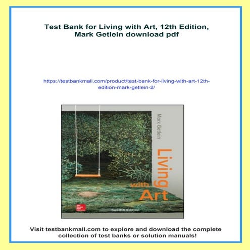 Test Bank for Living with Art, 12th Edition, Mark Getlein | PDF