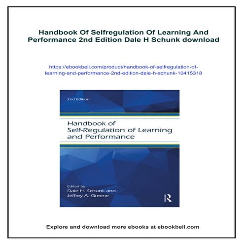 Handbook Of Selfregulation Of Learning And Performance 2nd Edition Dale ...
