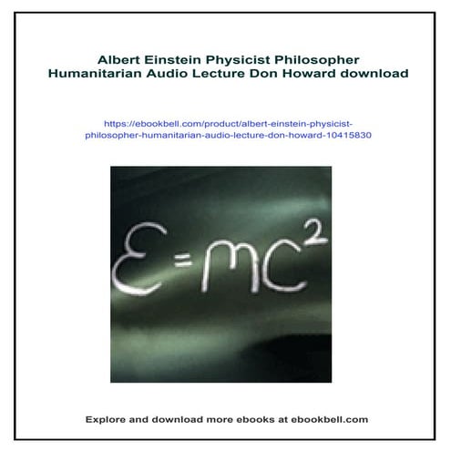 Albert Einstein Physicist Philosopher Humanitarian Audio Lecture Don ...