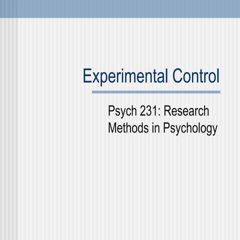 experimental control | PPT
