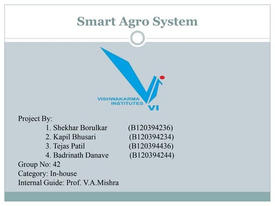 Smart agriculture system | PPT
