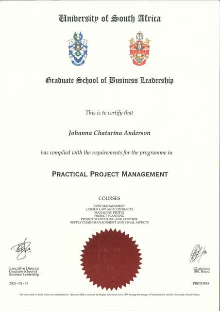 NOSA certificates | PDF