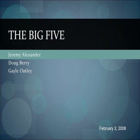 520 The Big Five ver 3.0 S08 personality | PPT