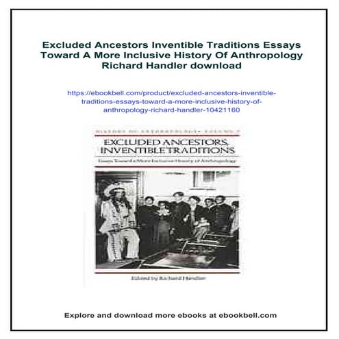 Excluded Ancestors Inventible Traditions Essays Toward A More Inclusive ...