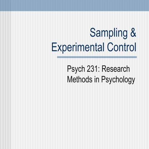 sampling experimental | PPT