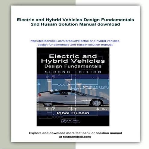Electric and Hybrid Vehicles Design Fundamentals 2nd Husain Solution ...