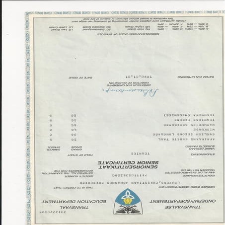 Matric Certificate | PDF