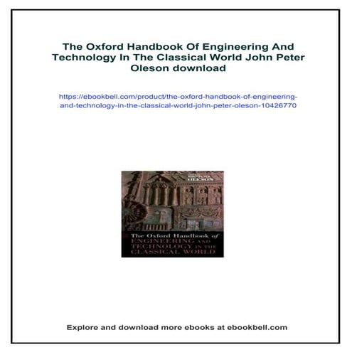 The Oxford Handbook Of Engineering And Technology In The Classical ...
