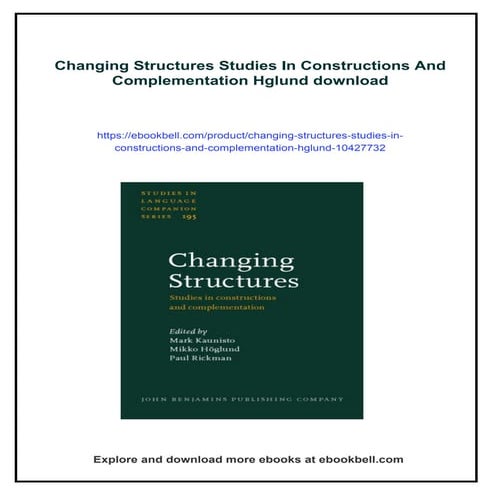 Changing Structures Studies In Constructions And Complementation Hglund | PDF
