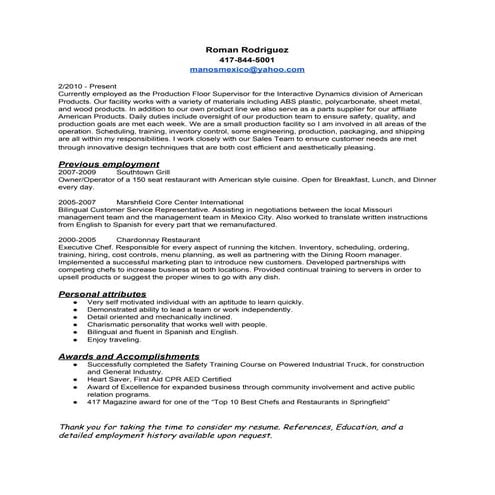 R Ramirez Resume | DOC