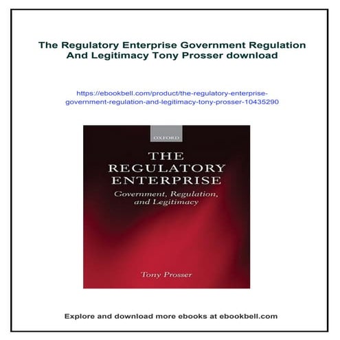 The Regulatory Enterprise Government Regulation And Legitimacy Tony ...