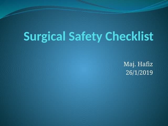OT Check List | PDF