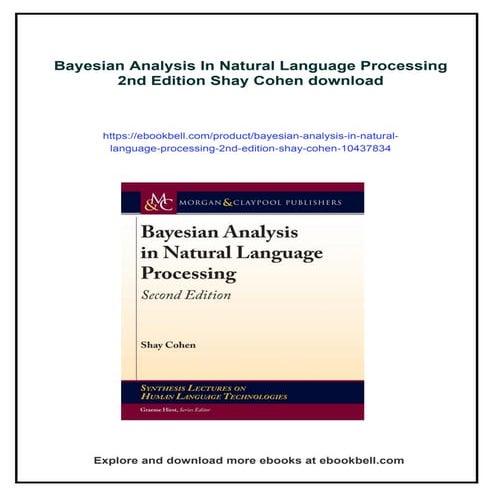 Bayesian Analysis In Natural Language Processing 2nd Edition Shay Cohen | PDF