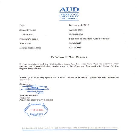 Official Letter | PDF