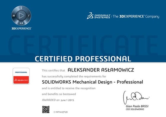 Certificate_Solidworks | PPT