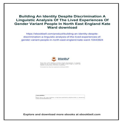 Building An Identity Despite Discrimination A Linguistic Analysis Of ...