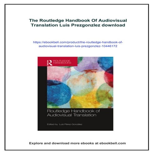 The Routledge Handbook Of Audiovisual Translation Luis Prezgonzlez | PDF