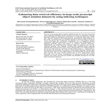Enhancing Data Retrieval Efficiency In Large Scale Javascript Object Notation Datasets By Using
