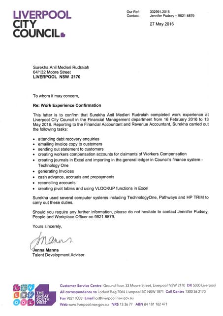 CONFIRMATION OF WORK EXPERIENCE | PDF