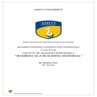 Bamboo as a builiding material | PDF