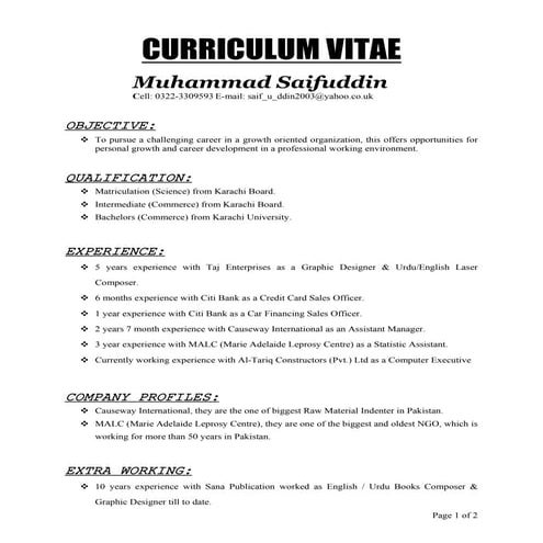 saif cv | PDF
