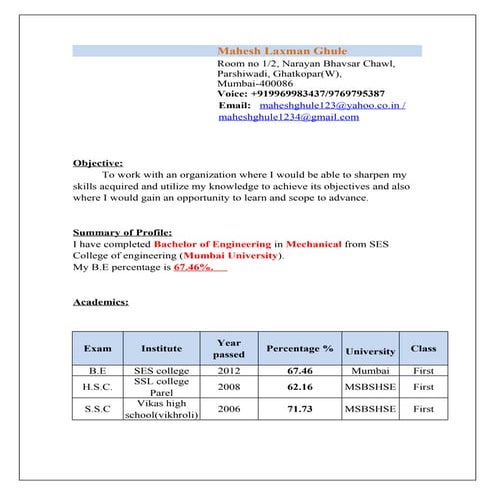 Mahesh - Ghule | DOC