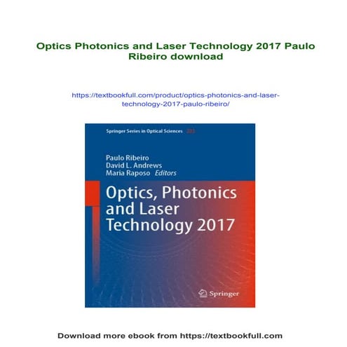 Optics Photonics and Laser Technology 2017 Paulo Ribeiro | PDF