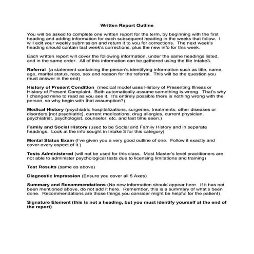 Written Report Outline | DOC