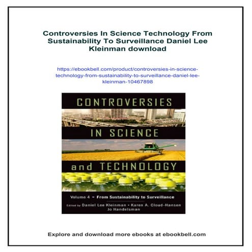 Controversies In Science Technology From Sustainability To Surveillance Daniel Lee Kleinman | PDF