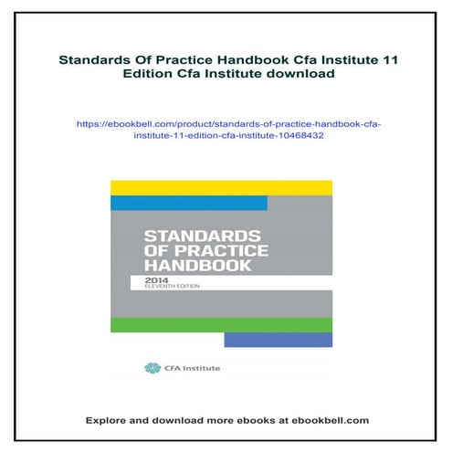 Standards Of Practice Handbook Cfa Institute 11 Edition Cfa Institute | PDF