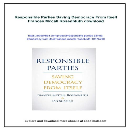 Responsible Parties Saving Democracy From Itself Frances Mccall ...