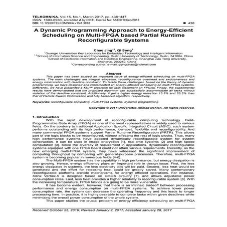 A Dynamic Programming Approach To Energy Efficient Scheduling On Multi Fpga Based Partial