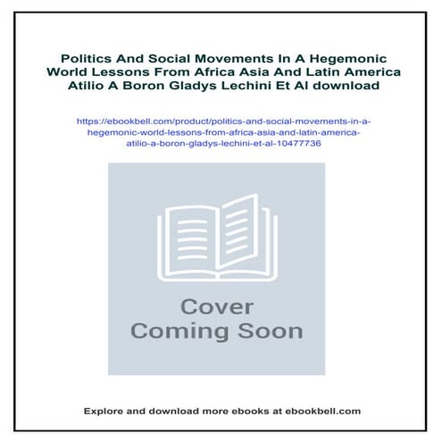Politics And Social Movements In A Hegemonic World Lessons From Africa ...