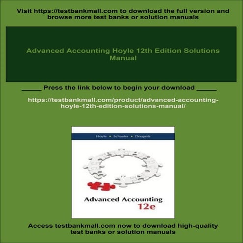 Advanced Accounting Hoyle 12th Edition Solutions Manual | PDF