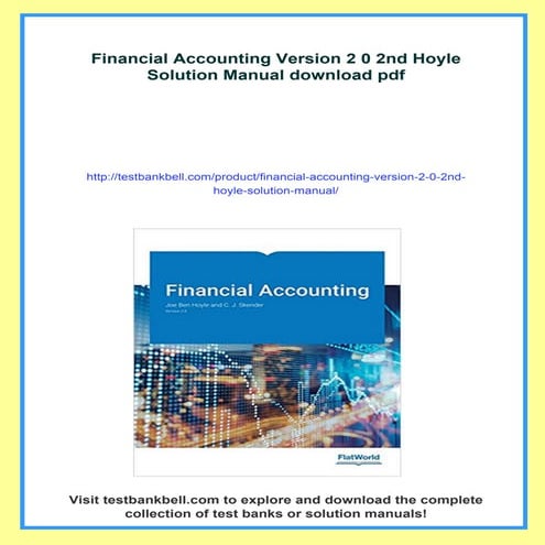Financial Accounting Version 2 0 2nd Hoyle Solution Manual | PDF
