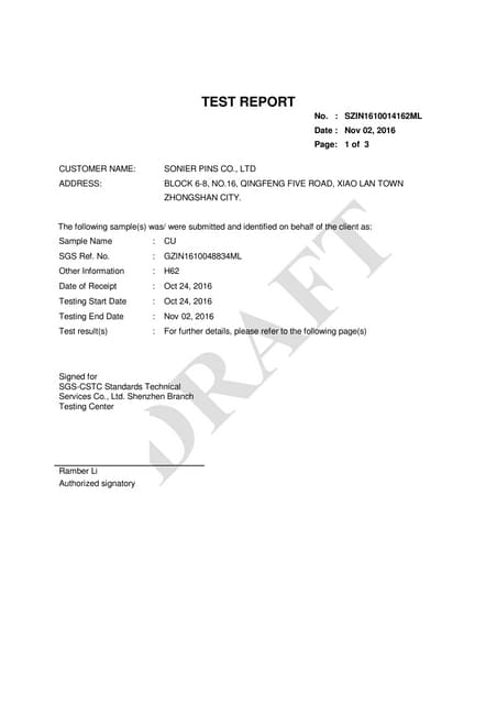 Brass-SGS Report.PDF | Chemistry | Science