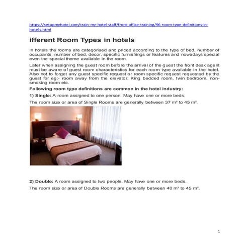 5 23 types of hotel rooms | PDF