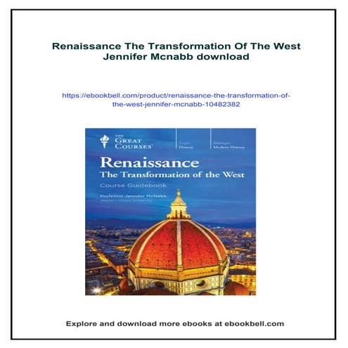 Renaissance The Transformation Of The West Jennifer Mcnabb | PDF